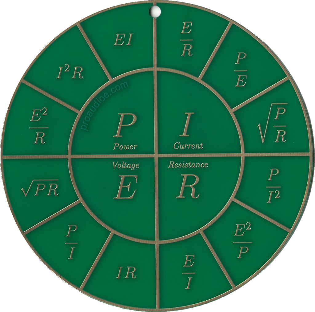 Ohm’s Law/Joule’s Law PCB Wheel | ProAudio Electronics